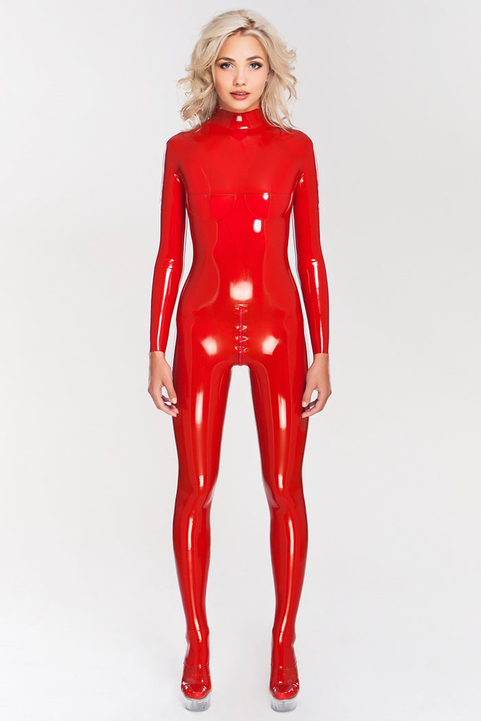 Latex Catsuit with Cups & Closed Feet – Bright&Shiny
